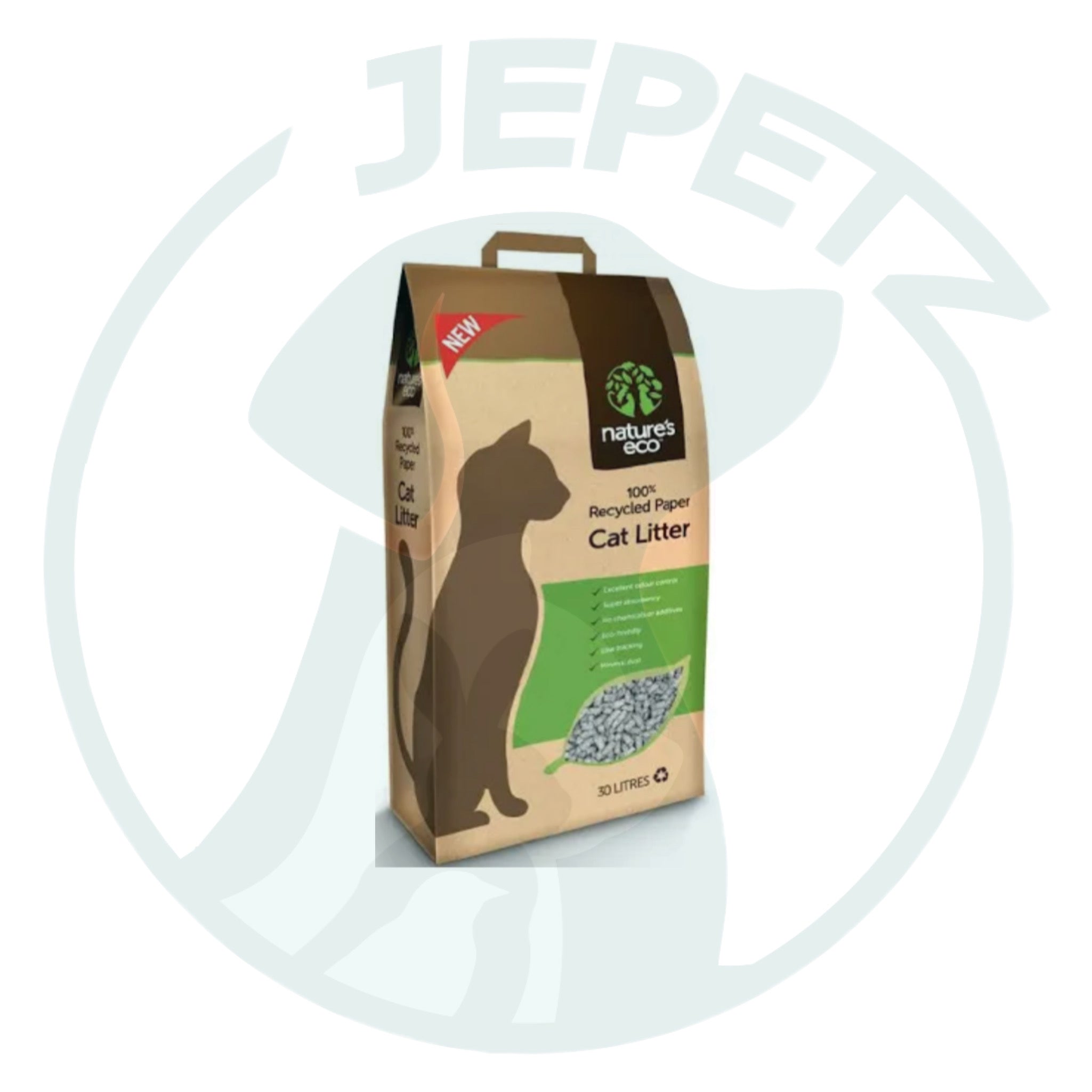 Nature's Eco Recycled Paper Cat Litter 30L – JEPetz Pet Supplies Singapore